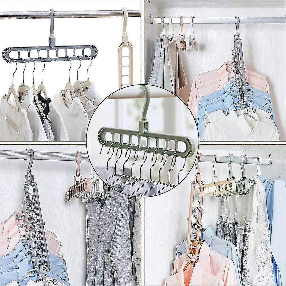 Magic Clothes Hanger Organizer, 5 Pcs Rotate Anti-skid Folding Hanger ...