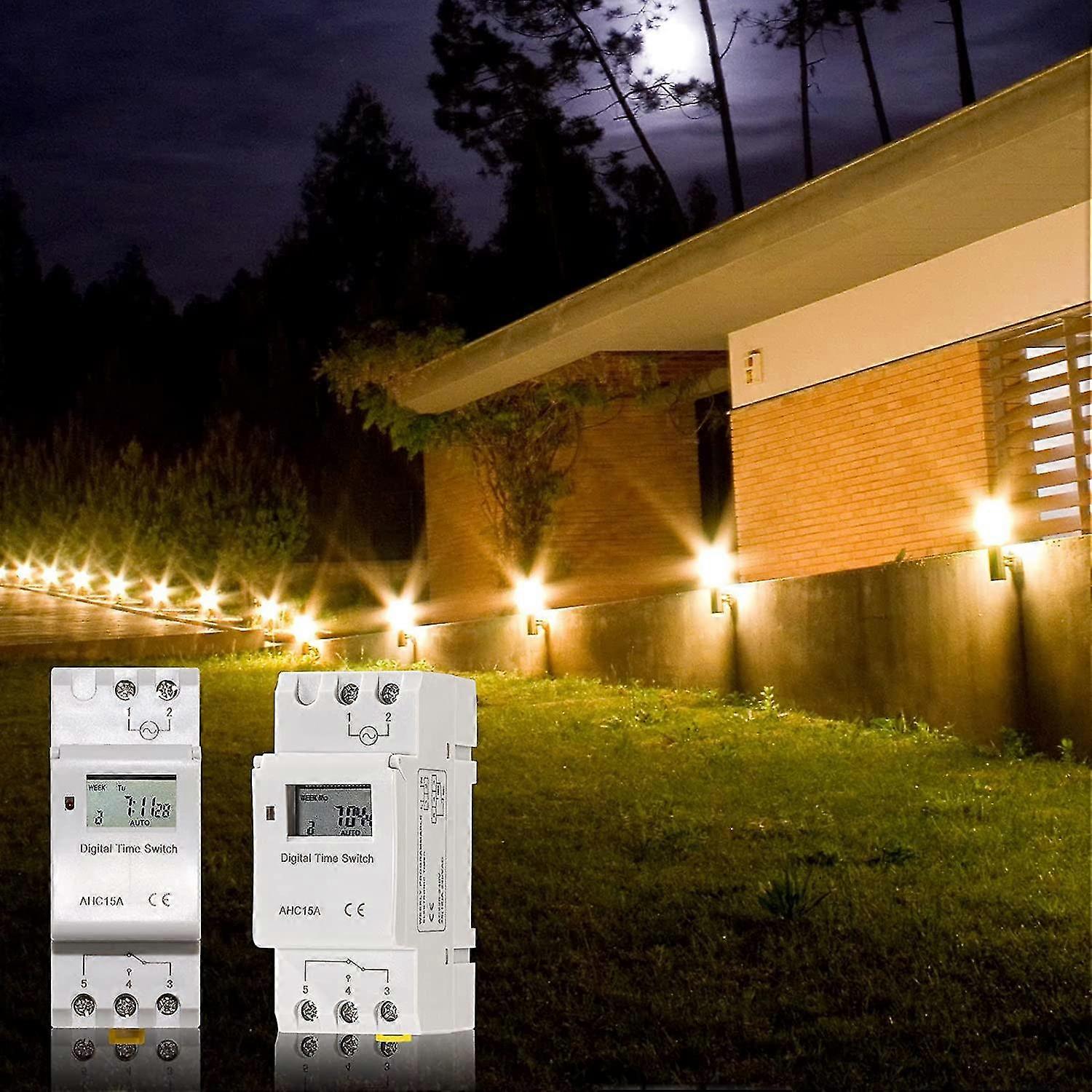 Ahc15a Digital Timer, Din Rail Mount 7 Day Programmable Digital ...