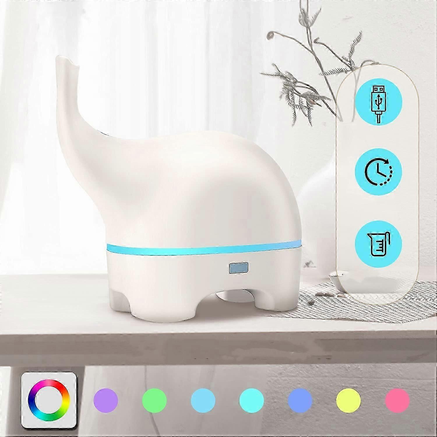 Elephant Aroma Humidifier 120ml Ultrasonic Diffuser 7 Colors Night Light | Fruugo UK