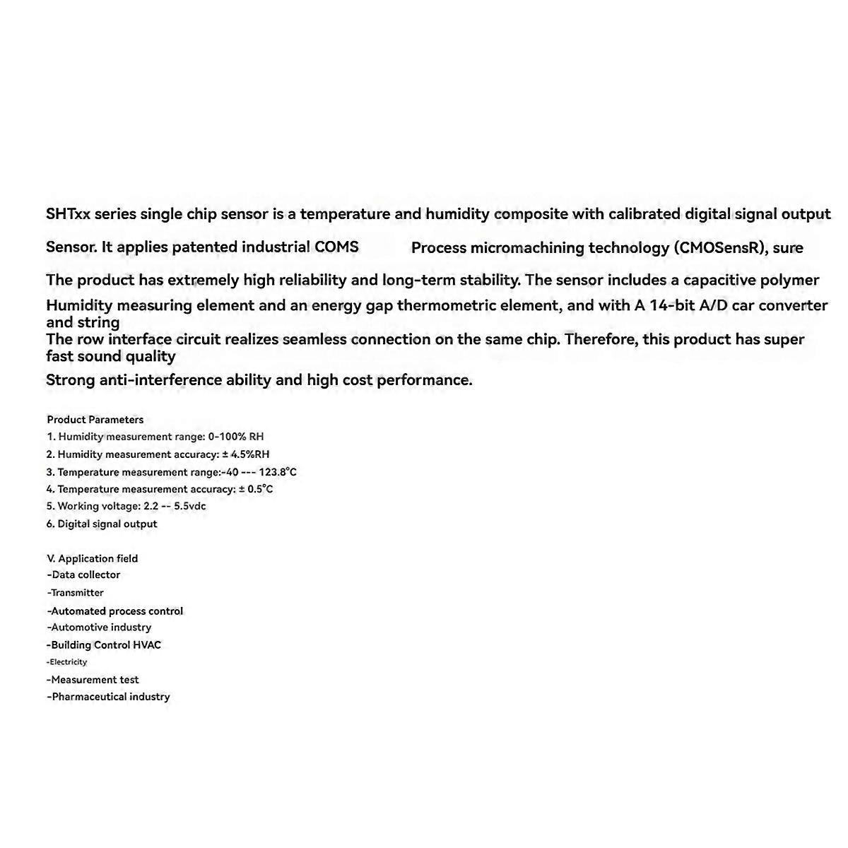 SHT10 Digital Humidity and Temperature Sensor Development Module Board ...