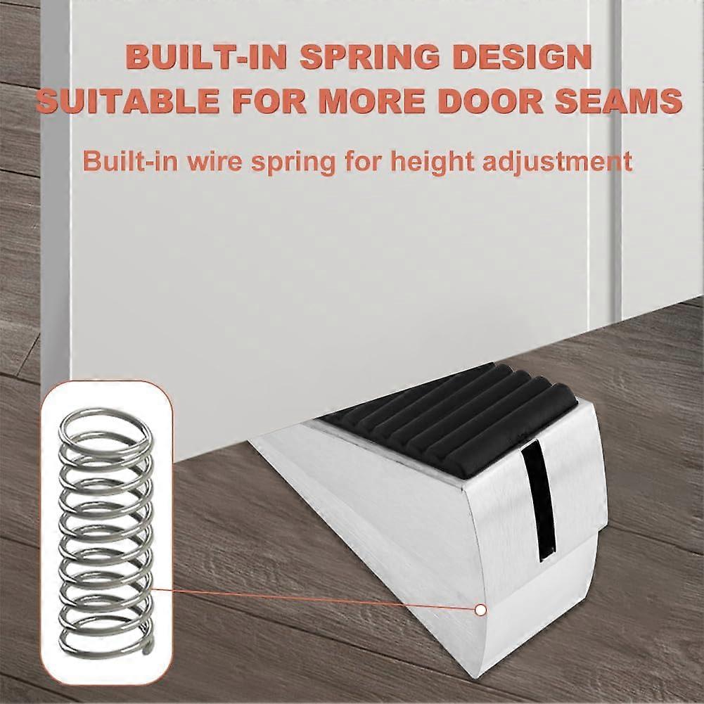 Door Stopper Wedge - 3 Inch Adjustable Rubber Spring Loaded Door Stop ...
