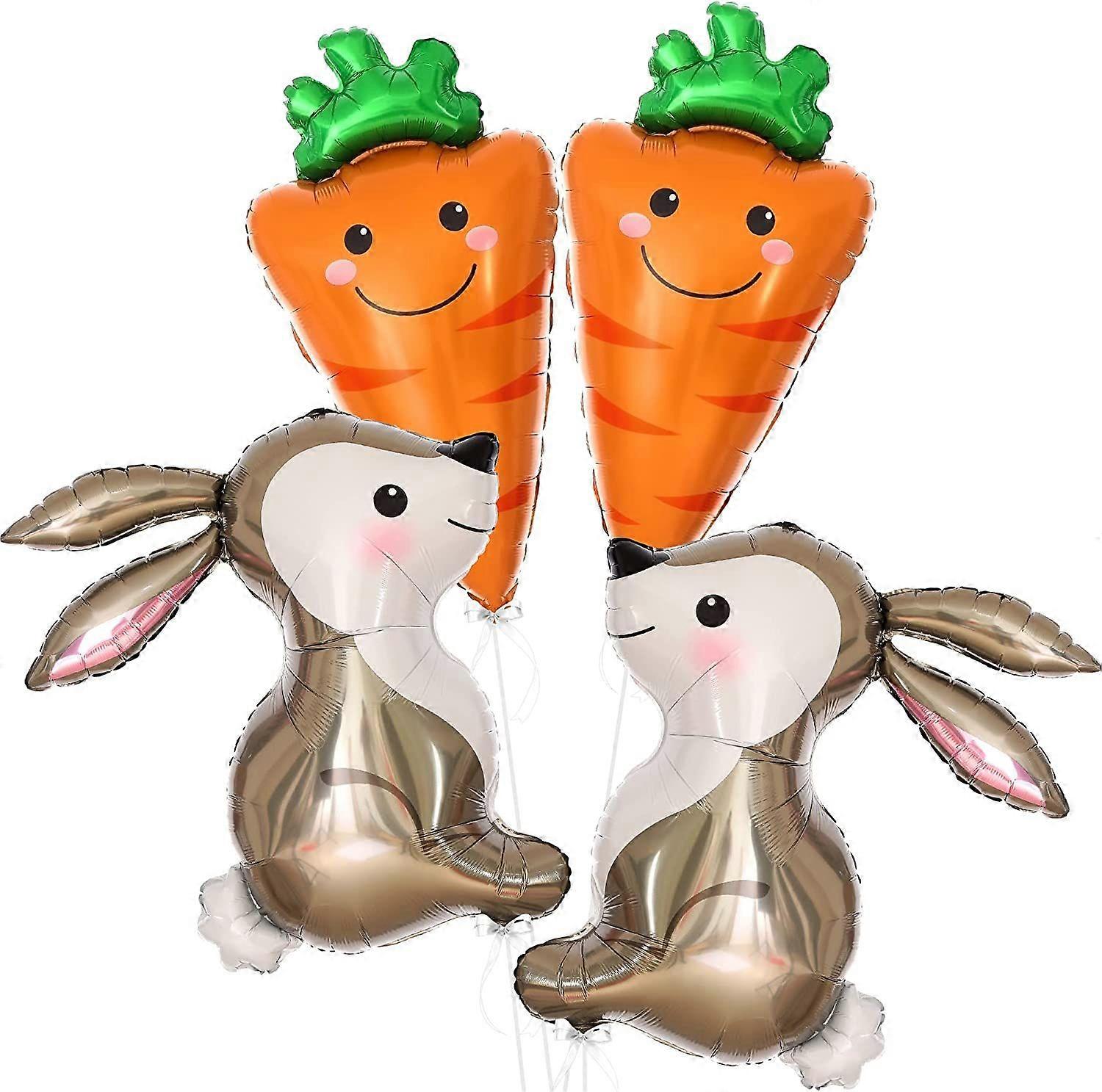 Big, Bunny with Carrot Balloons - 32 Inch | Carrot Foil Balloons ...