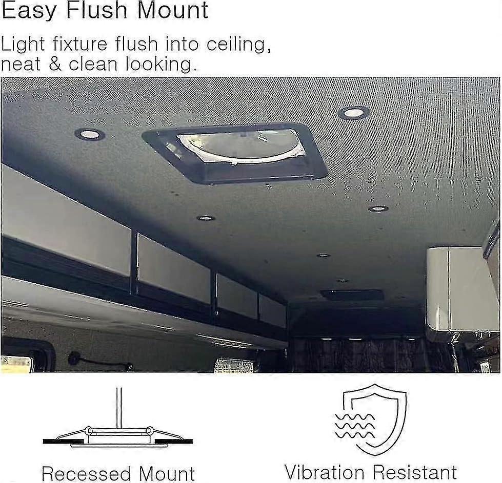 4 x 12V LED Recessed Ceiling Lights Campervan Dimmable Downlights for ...
