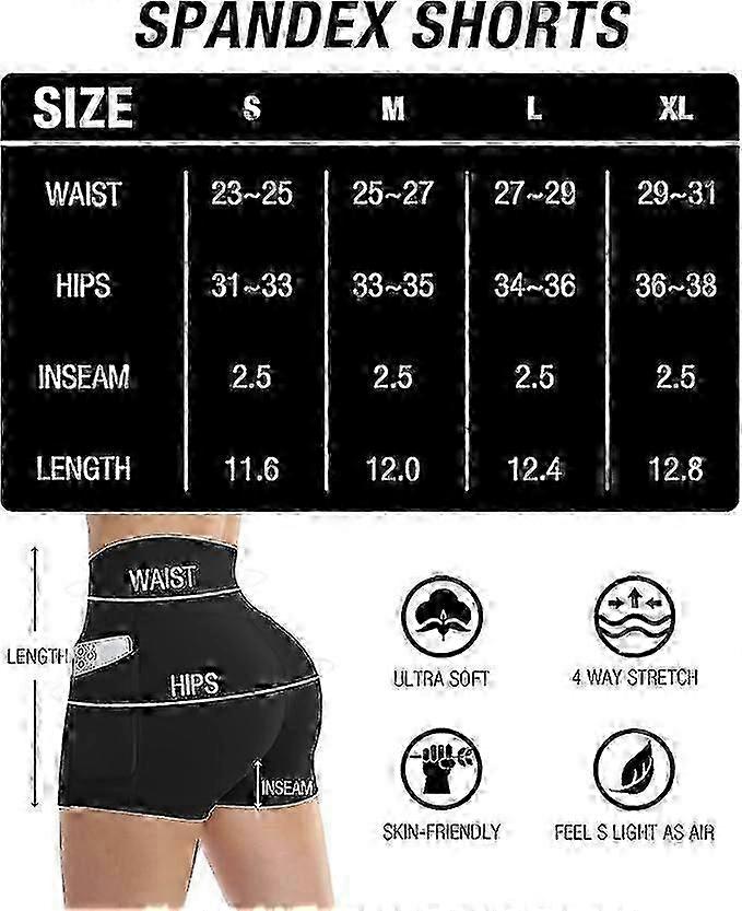 High-Waisted Yoga Shorts with Pockets for Women's Workout Booty ...