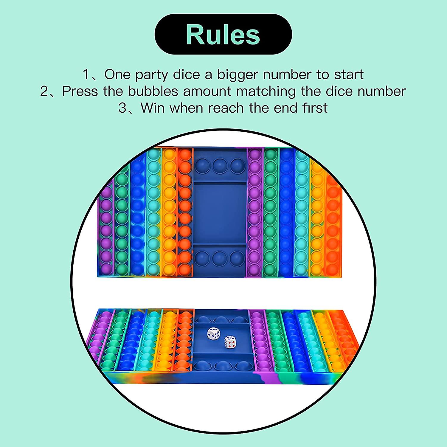 Big Pop Game Fidget Toys, Jumbo Rainbow Chess Board Push Bubble Popper ...