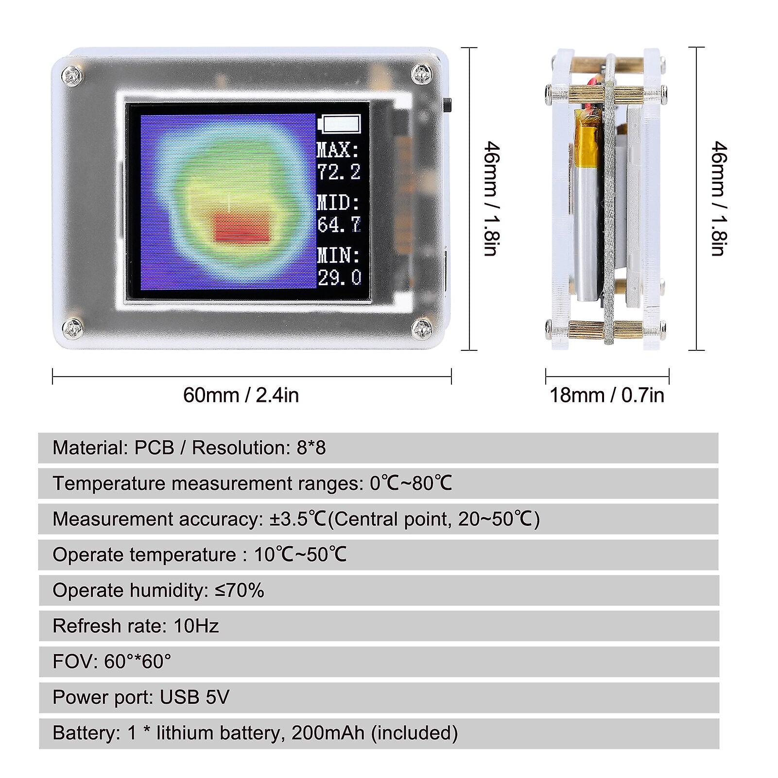 Handheld Thermograph Camera Amg8833 Infrared Temperature Sensor Digital ...
