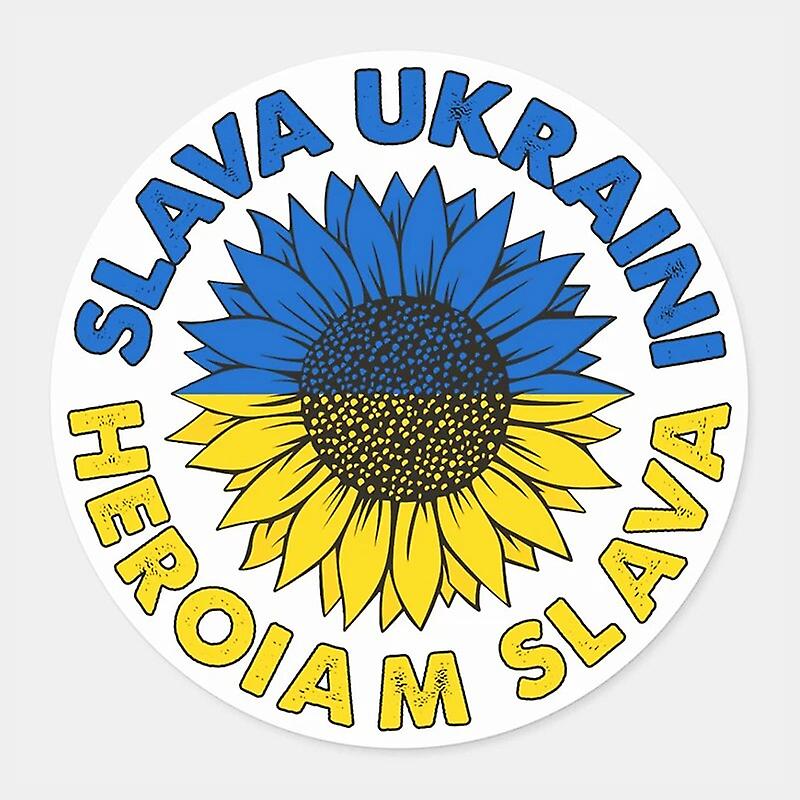 32902# Car Stickers Ukraine Sunflower Ukrainian Classic Round Sticker ...