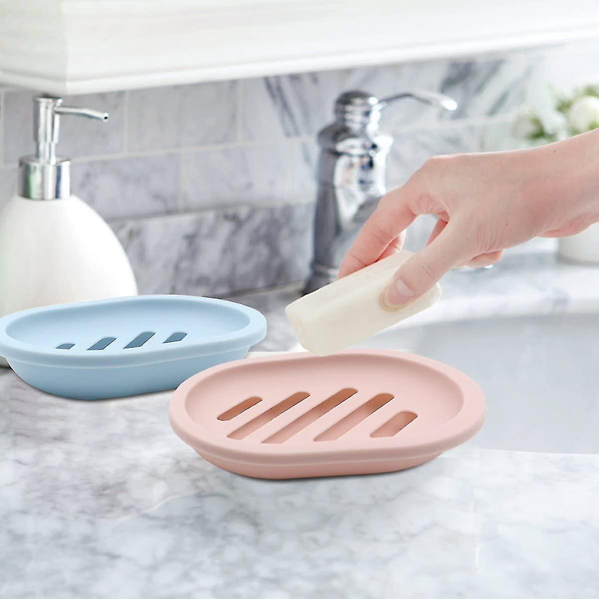 2-pack Soap Dish With Drain, Soap Holder, Soap Saver, Easy Cleaning ...