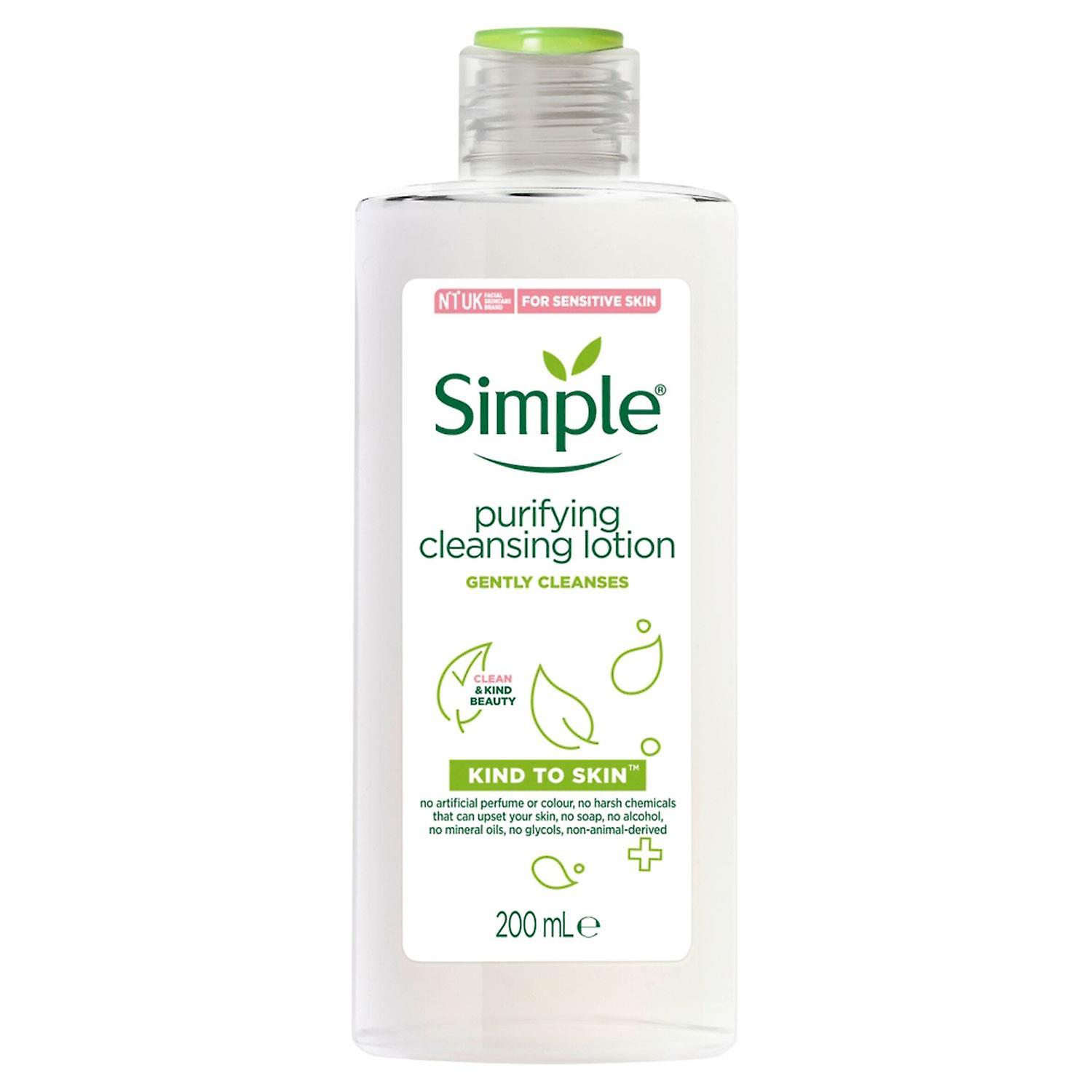3x of 200ml Simple Kind to Skin Purifying Cleansing Lotion with for ...