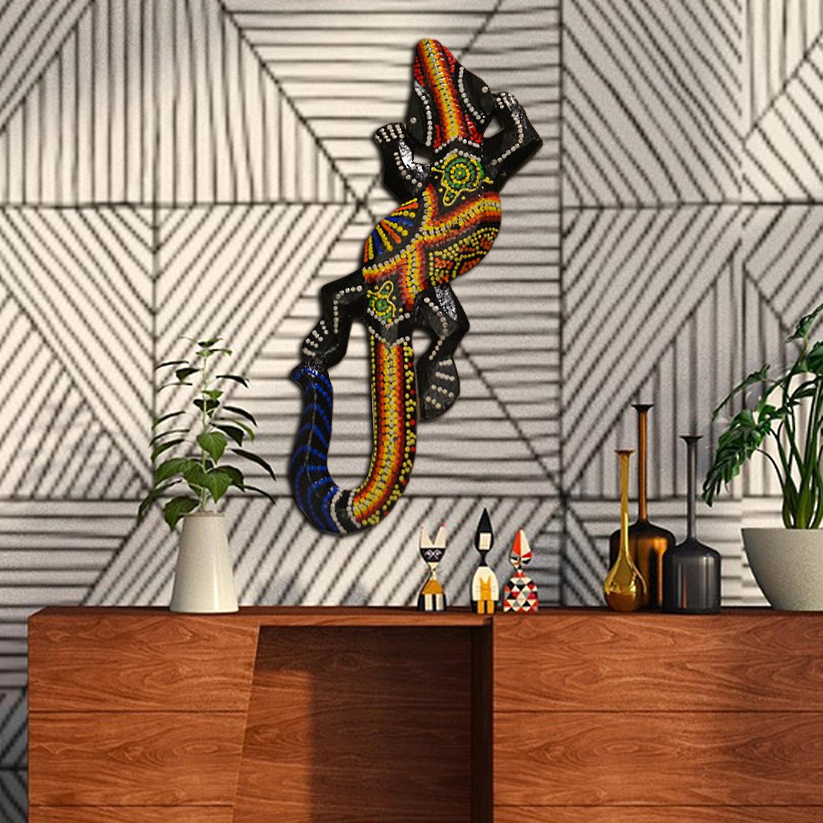 2xMulticolored Gecko Lizard Sculpture Creative Wall Decor Indoor ...