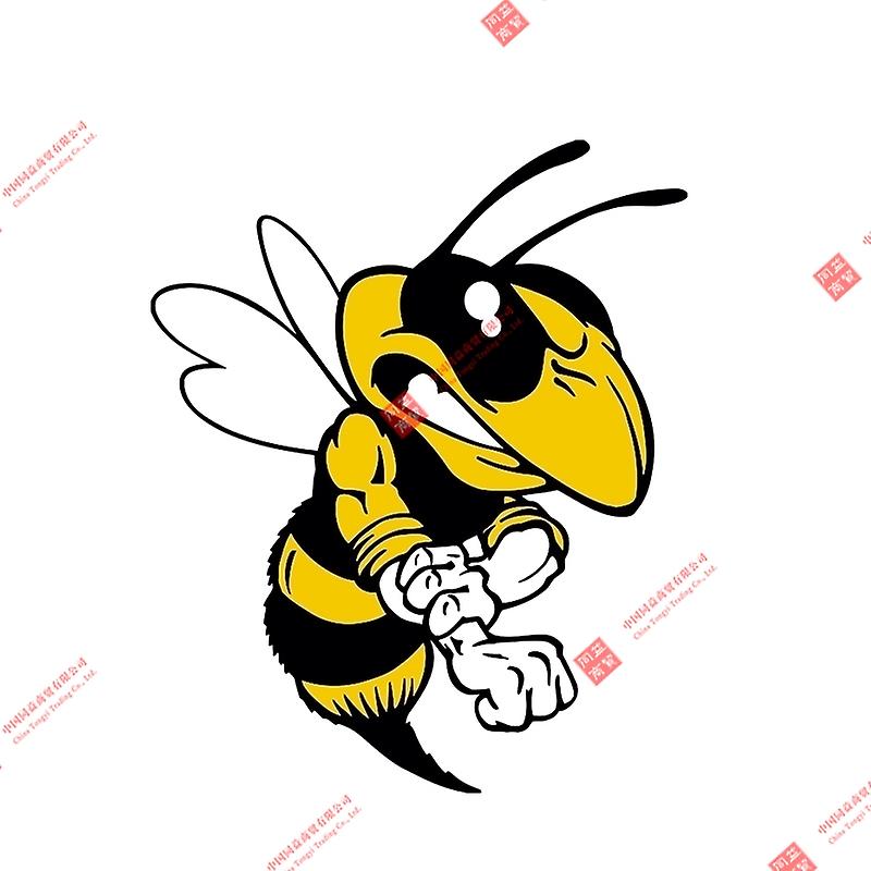 High Quality Cartoon Strong Angry Bee Bumblebee Helmet Sticker ...