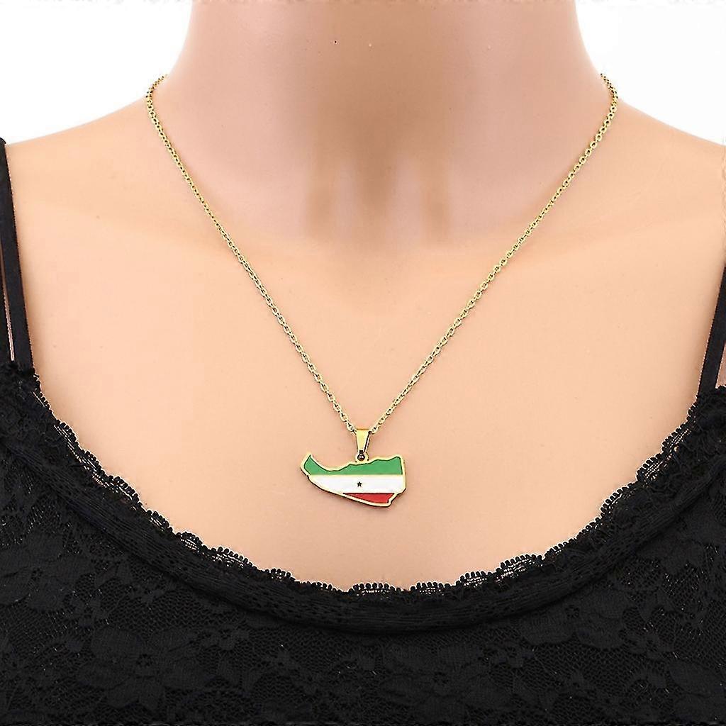 Somaliland Map Necklace For Women Gold Silver National Style Flag Map ...