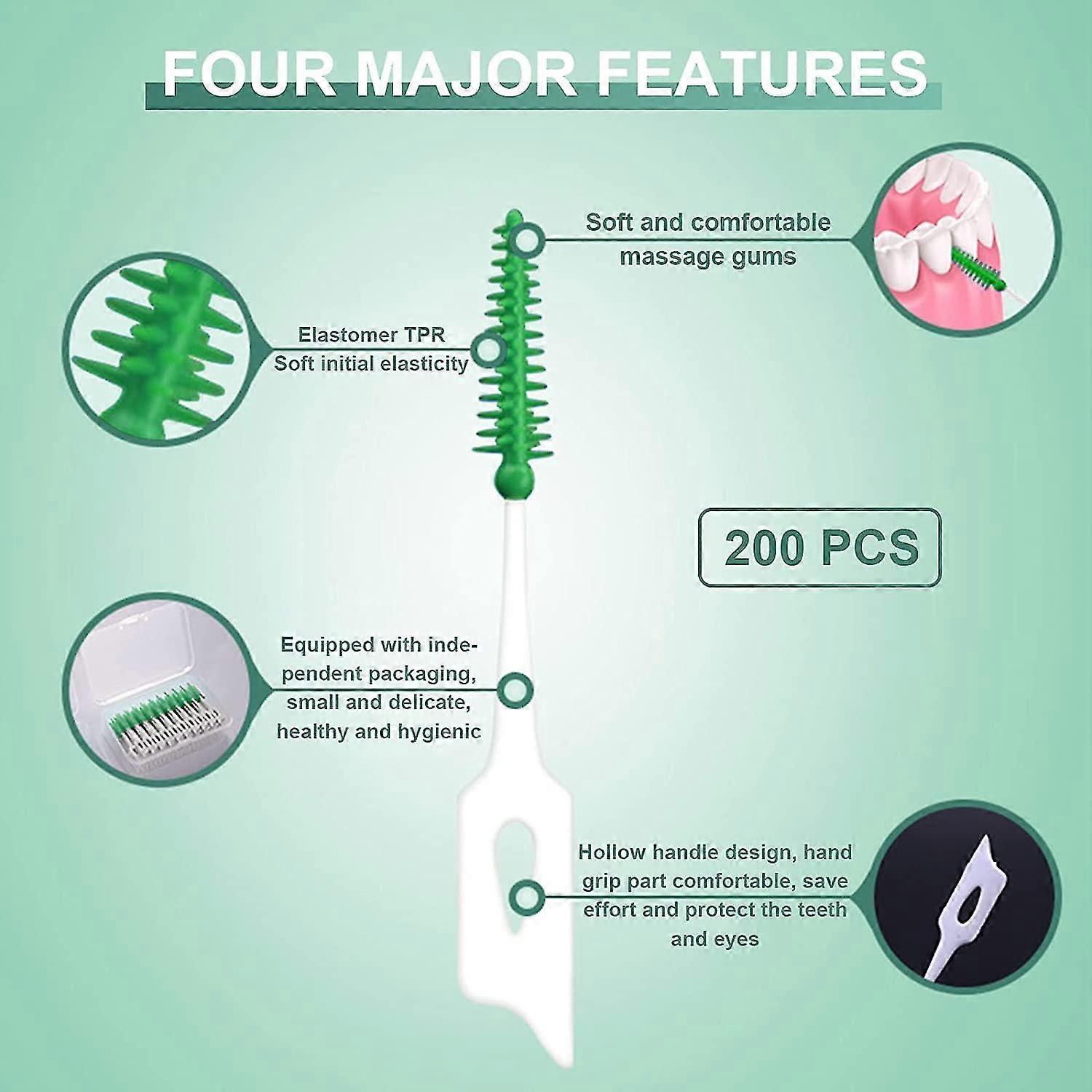 160 Pcs Interdental Brushes Dental Floss Brush Adaptive Interdental ...