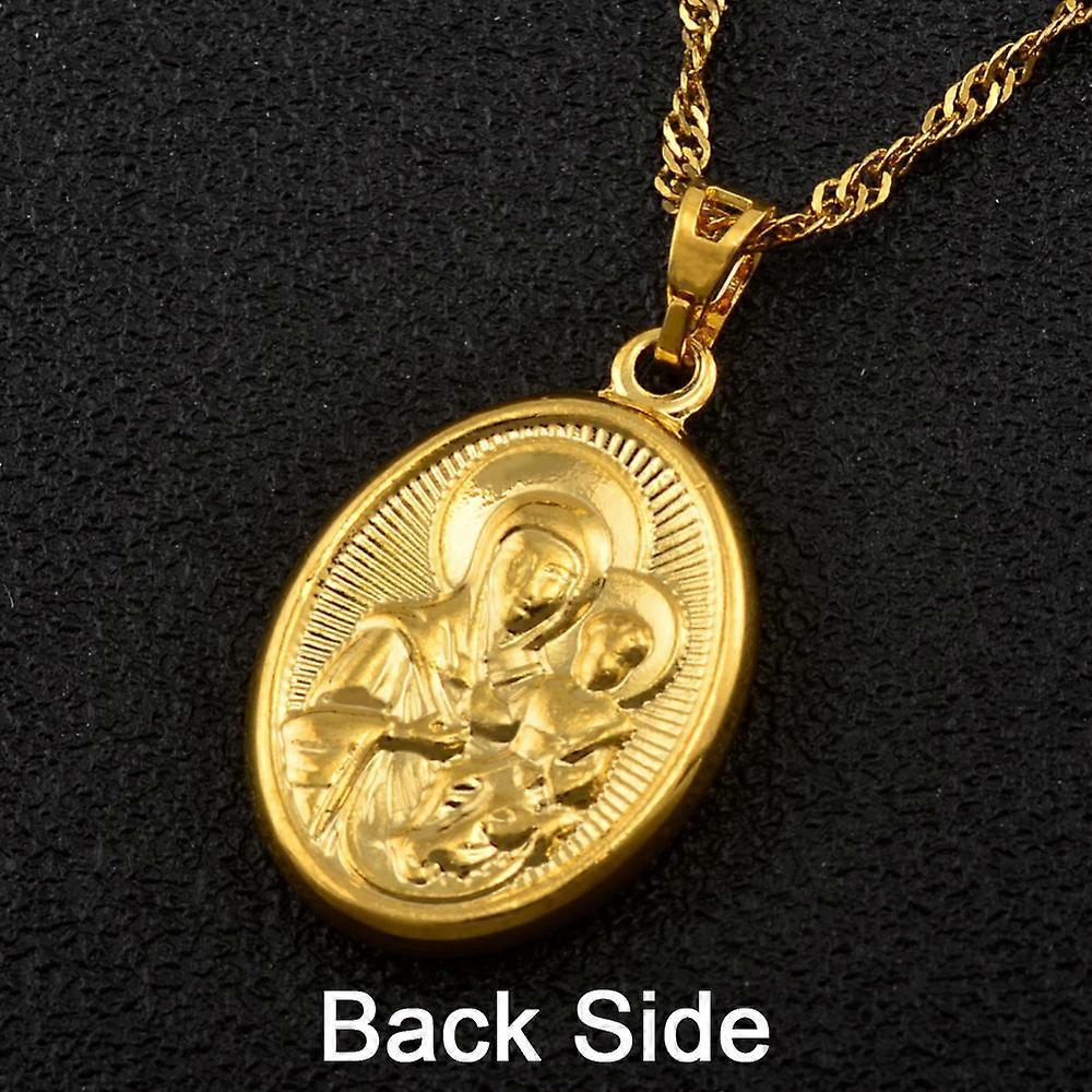 Mary Our Lady And Son Pendant Necklace Gold Color Catholic Church ...