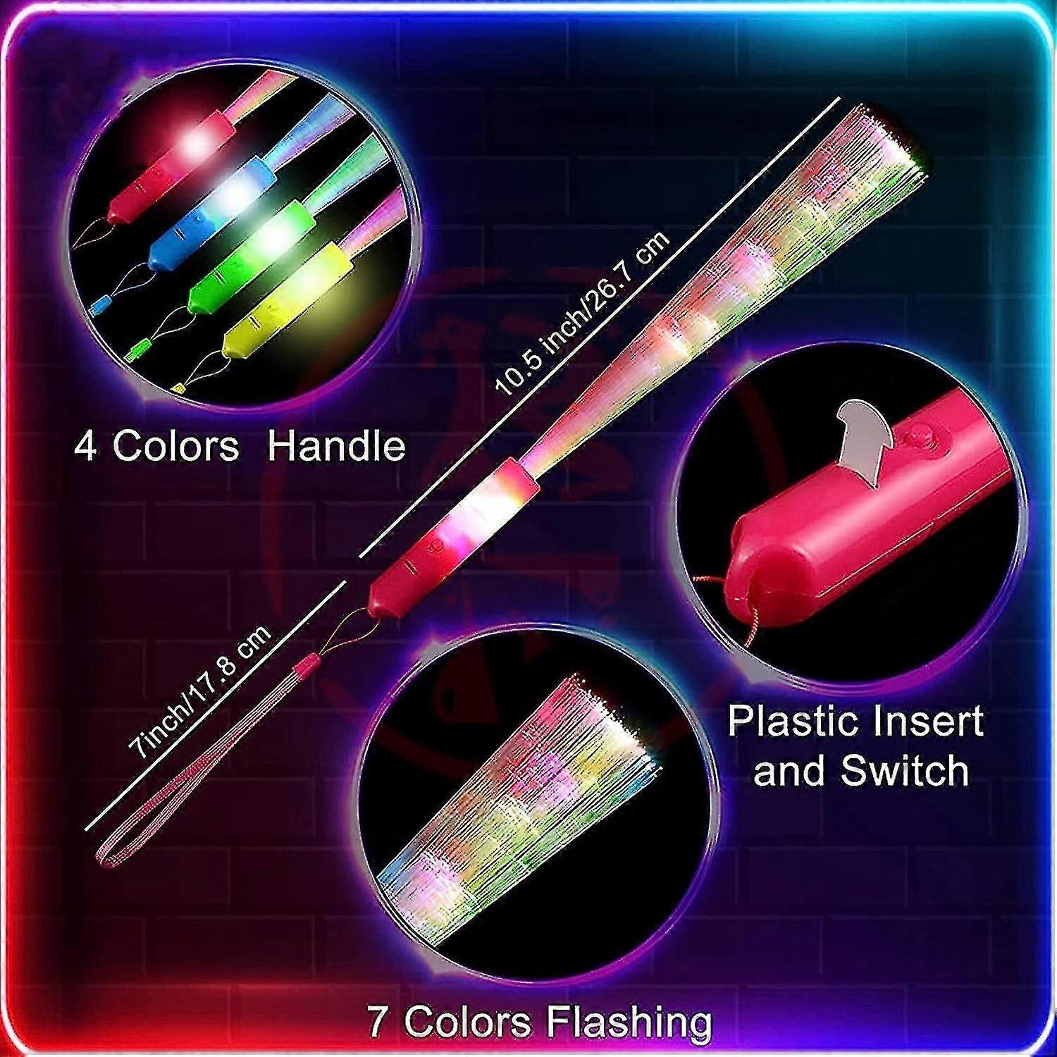 12 Pcs Glow Sticks Led Light Stick Fibreglass Glow Sticks, 3 Modes ...
