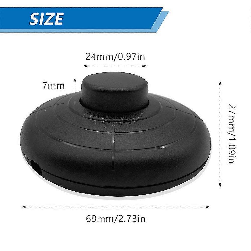 Diameter 70mm Black Round Foot Switch For Lamp Foot Push Switch Inline ...