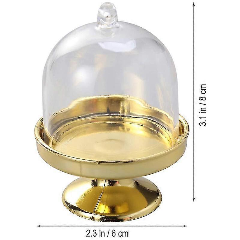 Golden Mini Cake Stand-mini Cake With Stand And Dome Cover, 24 Single ...