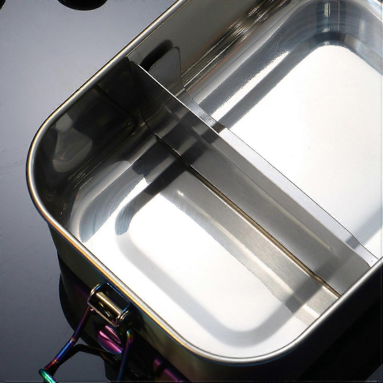 Stainless Steel Bento Box Leakproof Metal Lunch Box with Removable ...