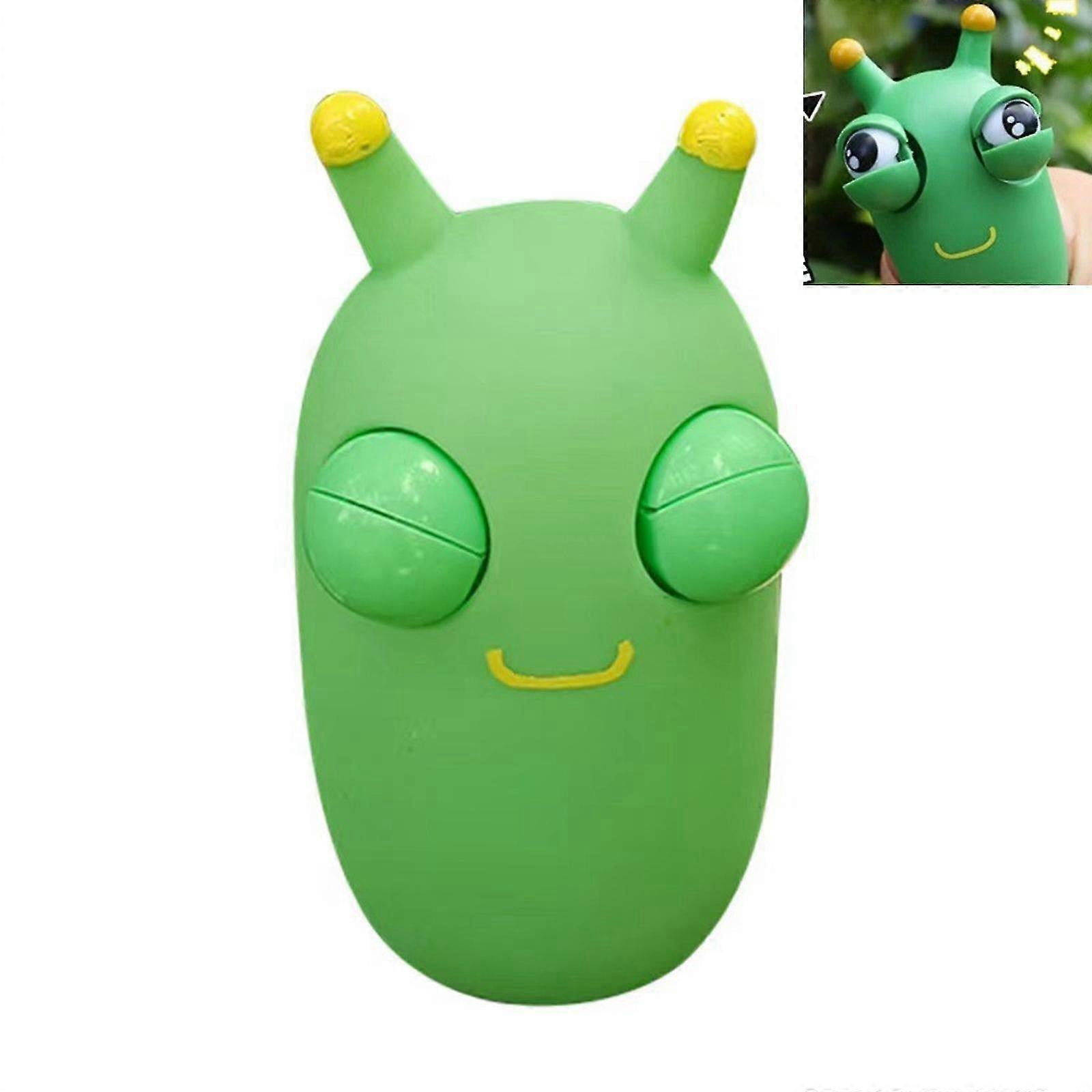 Grass Worm Pinch Toy Squishy Toy Green Eye Popping Worm Squeeze Toy ...