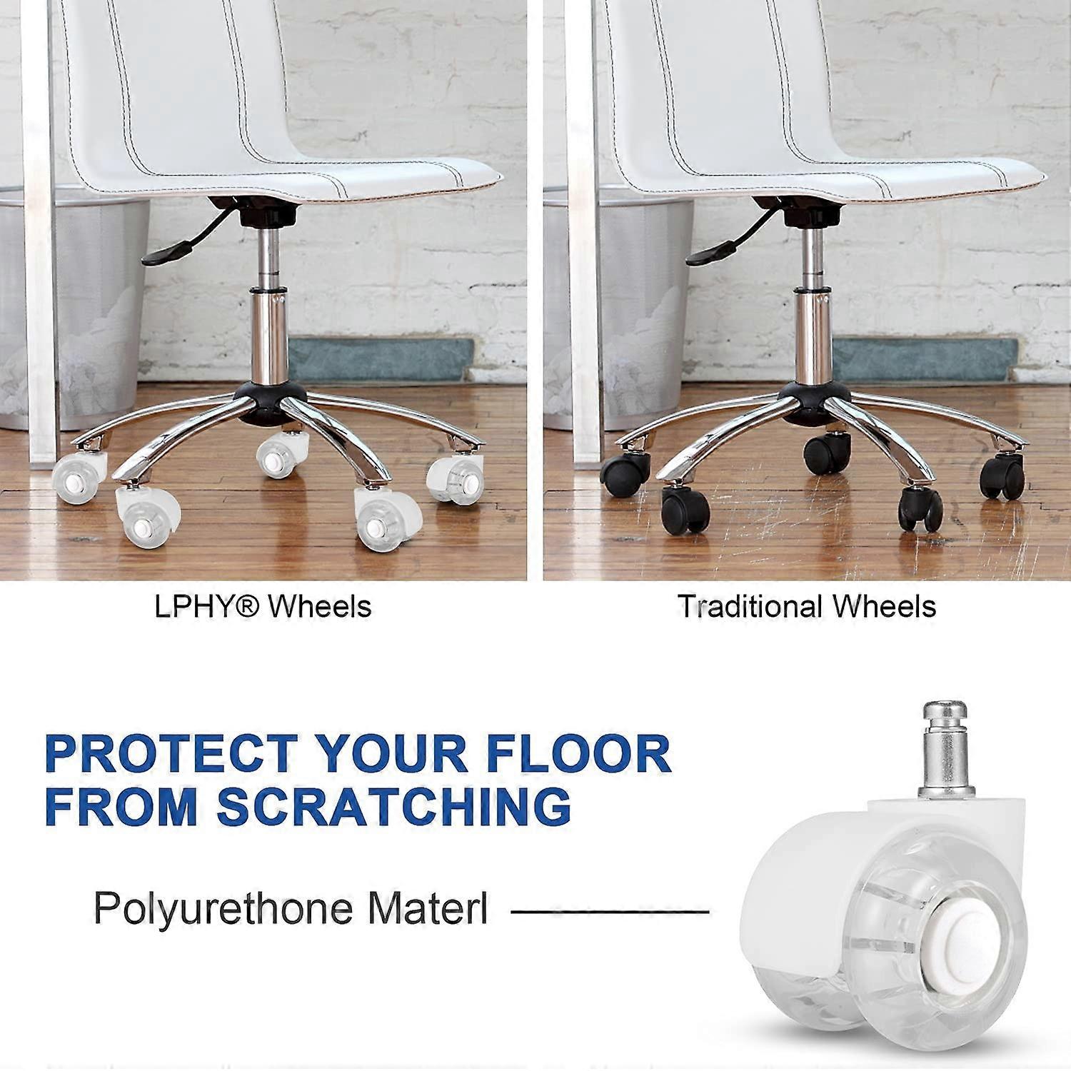 5Pcs Office Chair Casters Wheels 2 Inch Heavy Duty Mute Desk Chair ...