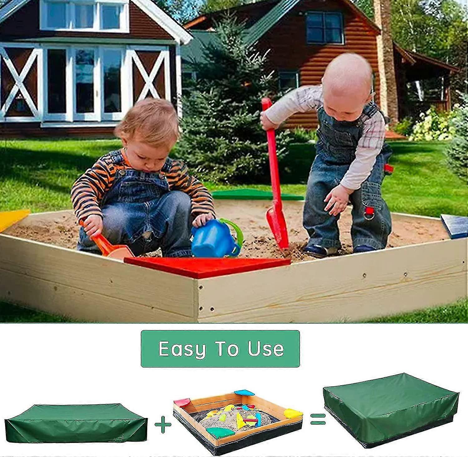 Sand Pit Of Square Sand Box Cover With Fastening Rope To Tighten The ...