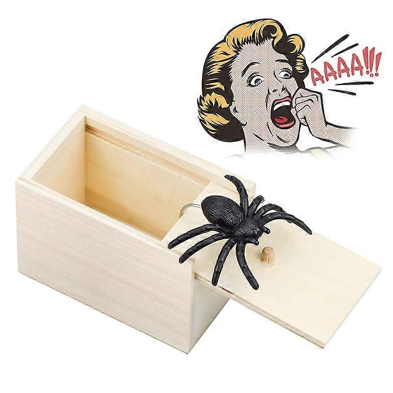 Spider Scare Prank Box, Hilarious Wooden Scare Box,Handmade Fun Joke ...