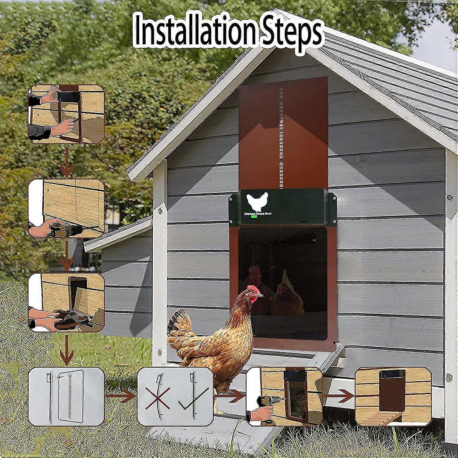 Automatic Chicken Coop Door With Light Sensor - Fully Waterproof ...