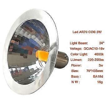 2x Led Ar70 Reflector Light 3w 12v Ba15d Base 4000k Track Light 25w ...