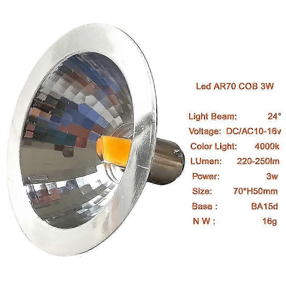 2x Led Ar70 Reflector Light 3w 12v Ba15d Base 4000k Track Light 25w ...