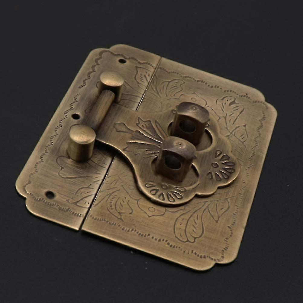 Pure Copper Square Wooden Box Toggle Latch Retro Decorative Lock Lock ...