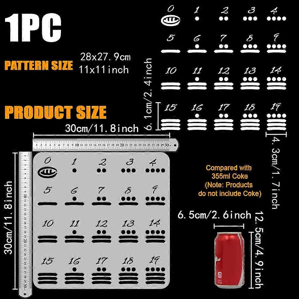 Maya Numbers Painting Stencil 11.8x11.8" Tribal Themes Spraying Big ...