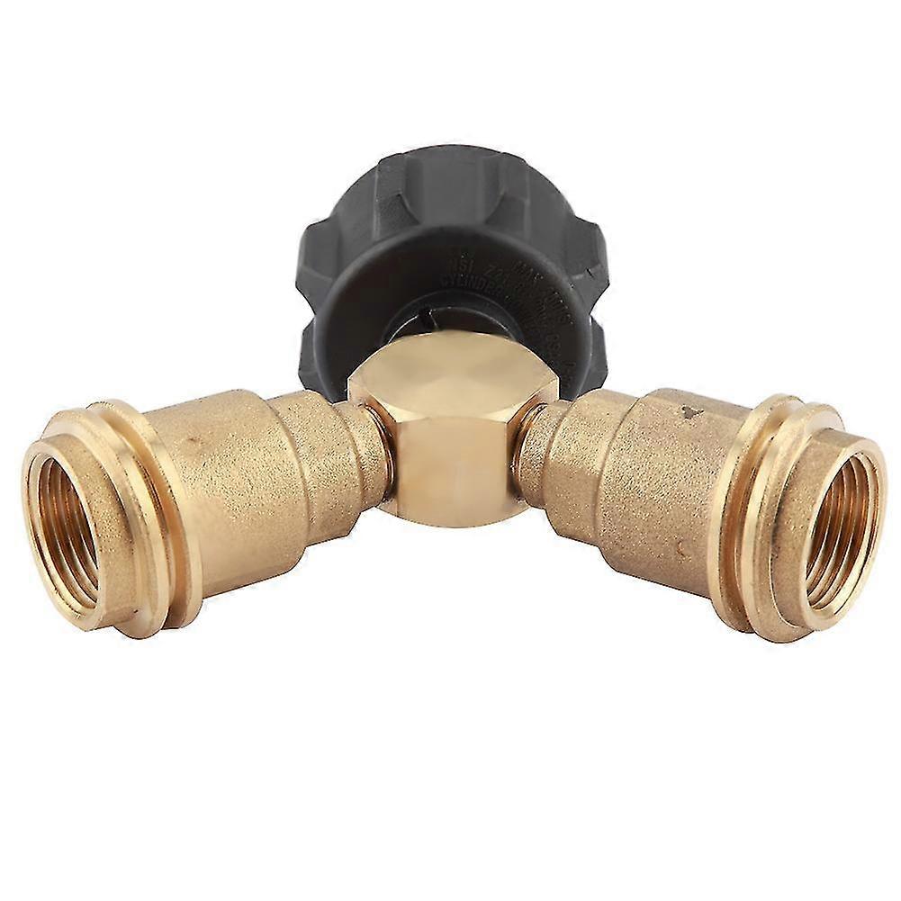 Tank Gas Propane Y Splitter Tee Adapter Connector Valve For Outdoor Bbq ...