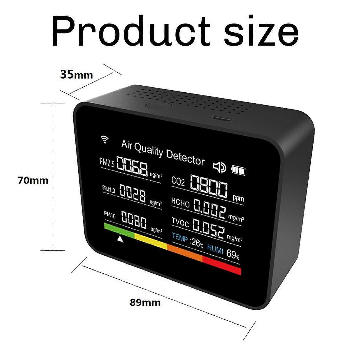 13-In-1 Tuya WIFI Air Quality Tester CO2/TVOC/HCHO/PM2.5/PM1.0/PM10 ...