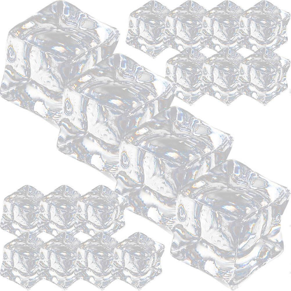 60Pcs Clear Fake Ice Cubes Decorative Ice Cubes Artificial Square ...