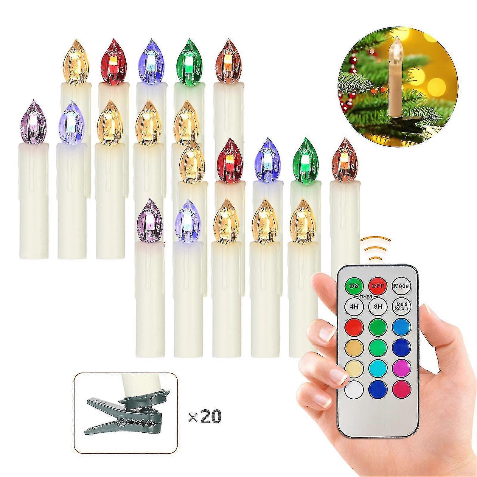 30 Pcs Flameless Candles With Remote Control Realistic Color Changing ...