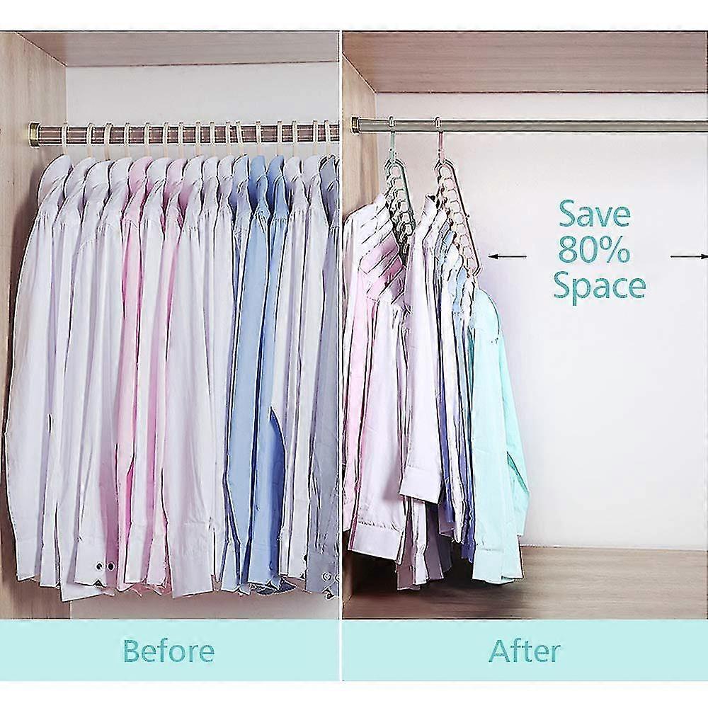 Magic Clothes Hanger Organizer, 5 Pcs Rotate Anti-skid Folding Hanger ...