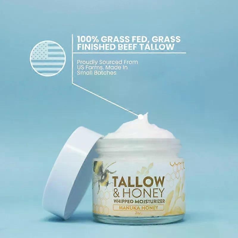 Honey Beef Tallow Balm - Skin Cream With Tallow, Grass Fed, Deep Nourishing, Moisturizing And ...