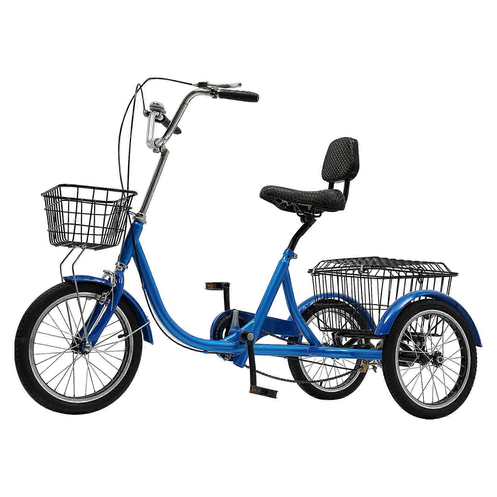 16" Adult Tricycle Adjustable Tricycle for Elderly 3 Wheel Bikes with ...