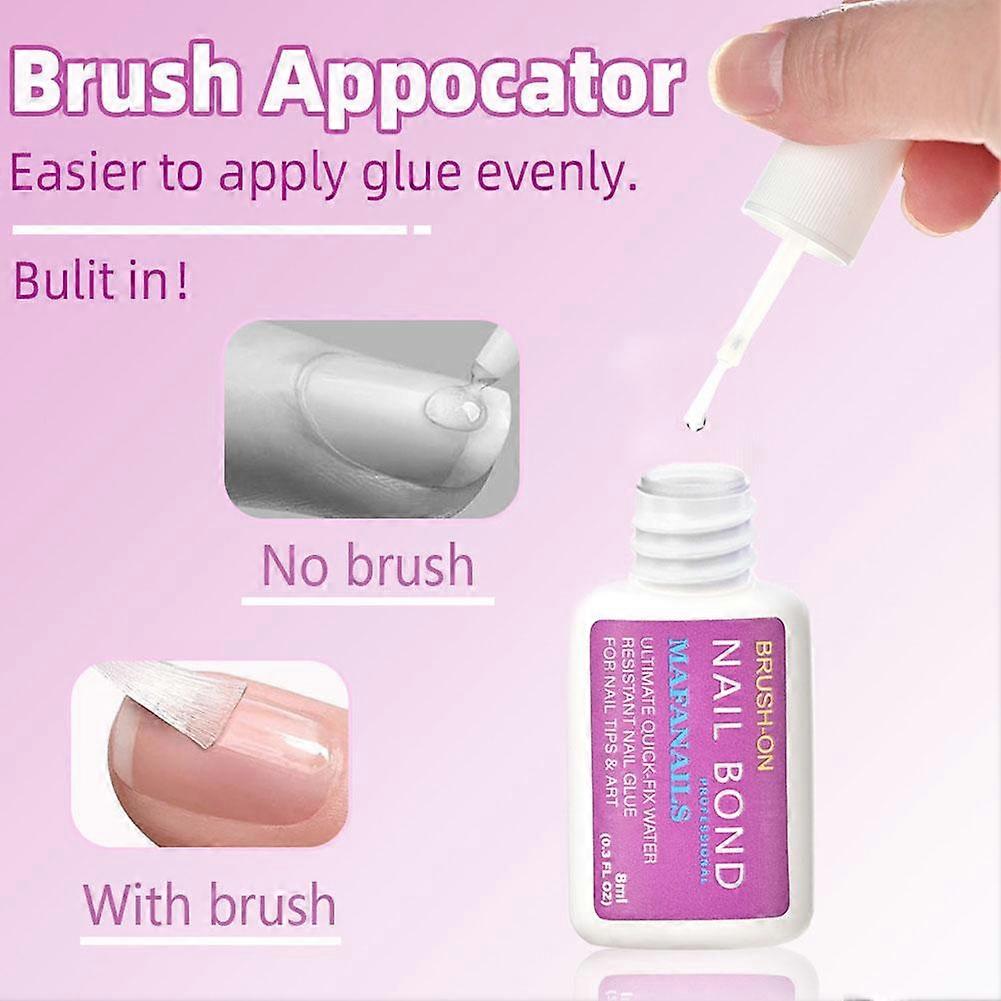 Nail Adhesive UV Acryliy Glue Manicure False Nail Glue With Brush Fast ...