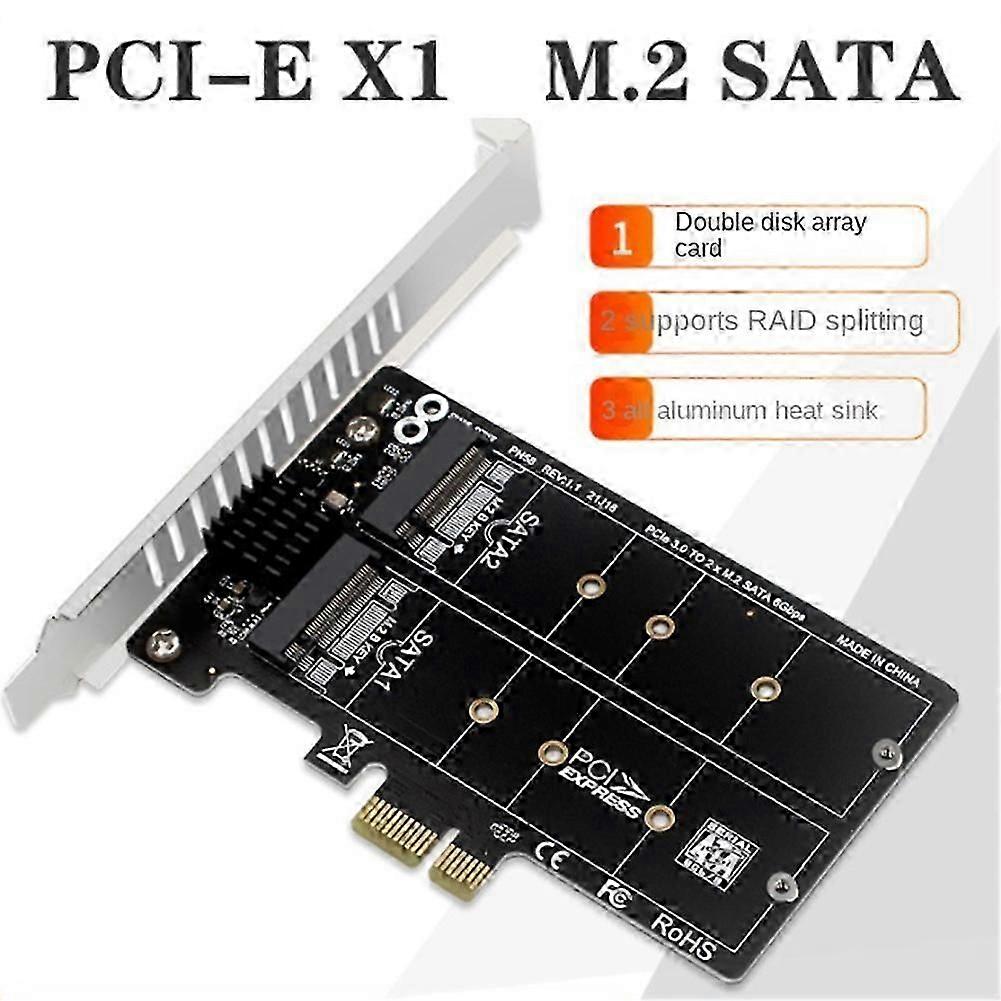 PH58 2 X M2 SATA to PCIE Adapter Card Double Disc Display Card RAID Splitter Expansion Card PCIe ...