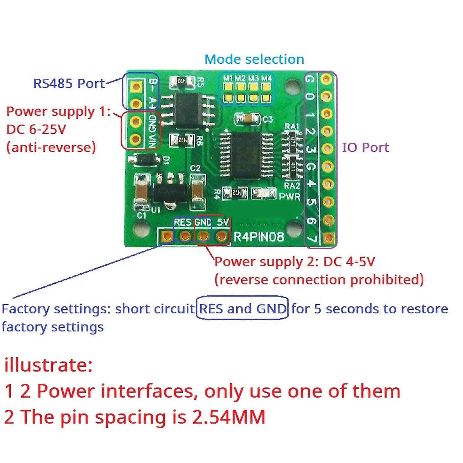 Modbus Rtu Digital IO RS485 2.54mm Pin Cores Board Module System Embedding 16DI/16DO/8DI-8DO/4DI ...