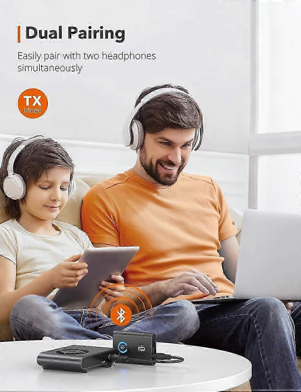 TaoTronics Bluetooth 5.0 Audio Transmitter & Receiver - 2-in-1 Wireless ...