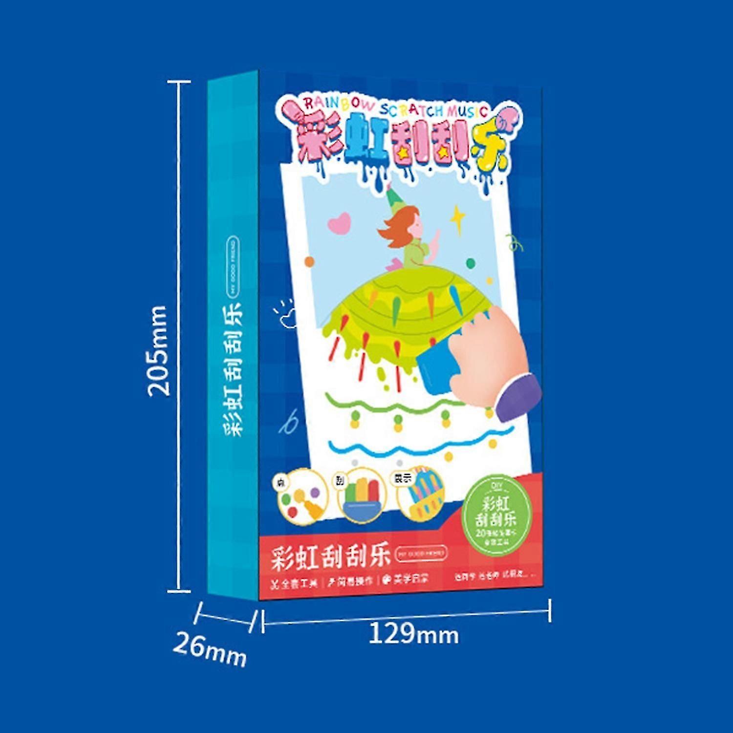 1 Set Squeegee Art Kids Paint Kit DIY Rainbow Scratch Painting Crafts ...