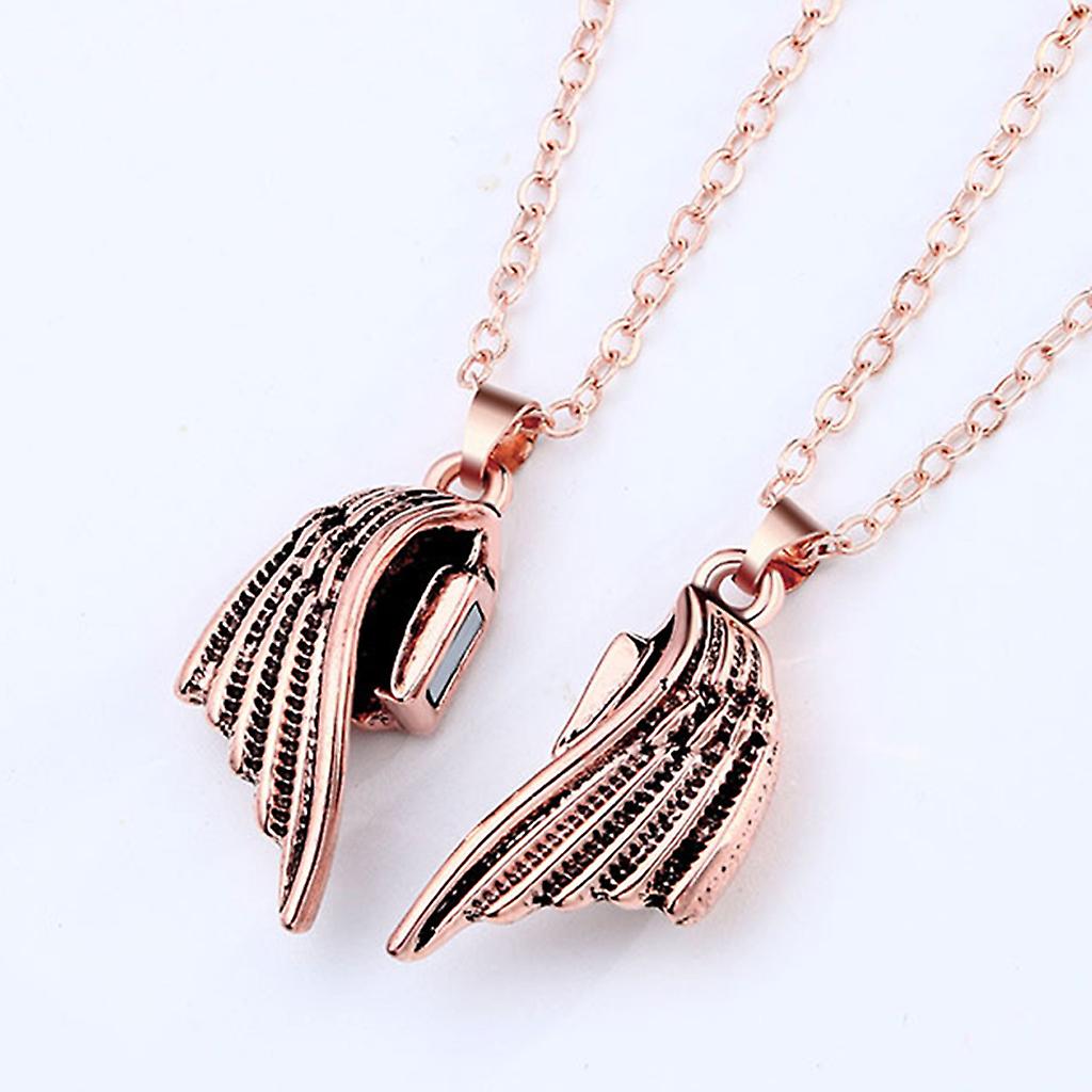 Angel Wings Couple Magnetic Distance Necklace Minimalist Matching Chain ...