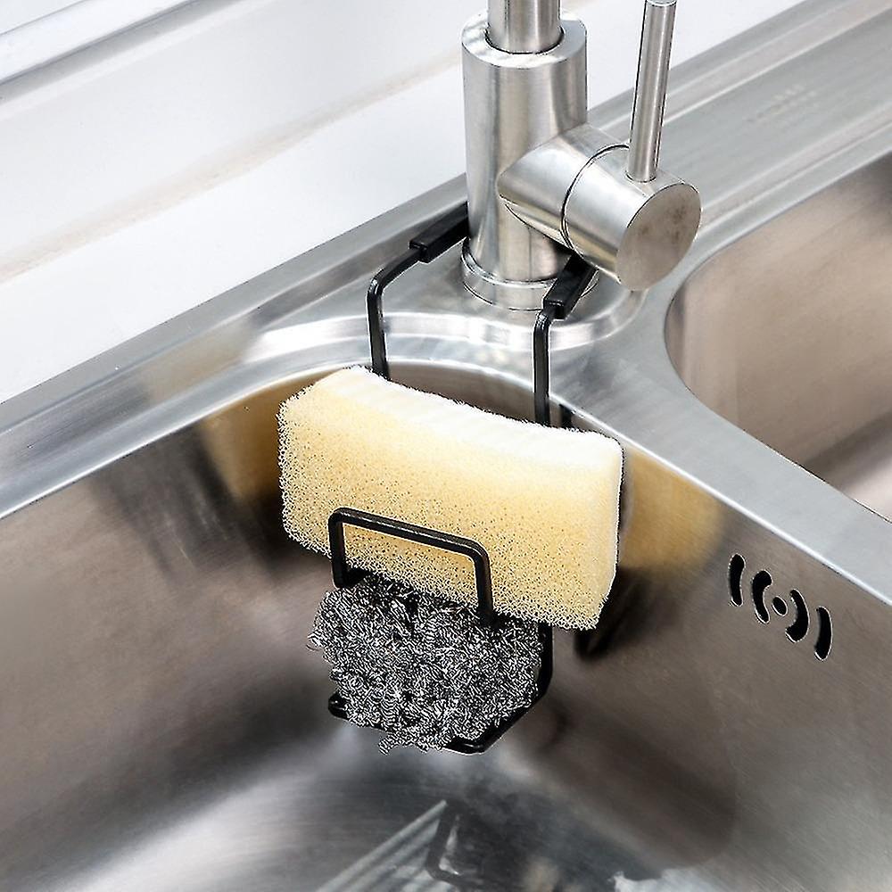 Iron Sink Drain Rack Sponge Storage Sink Faucet Hanging Sponge Holder ...