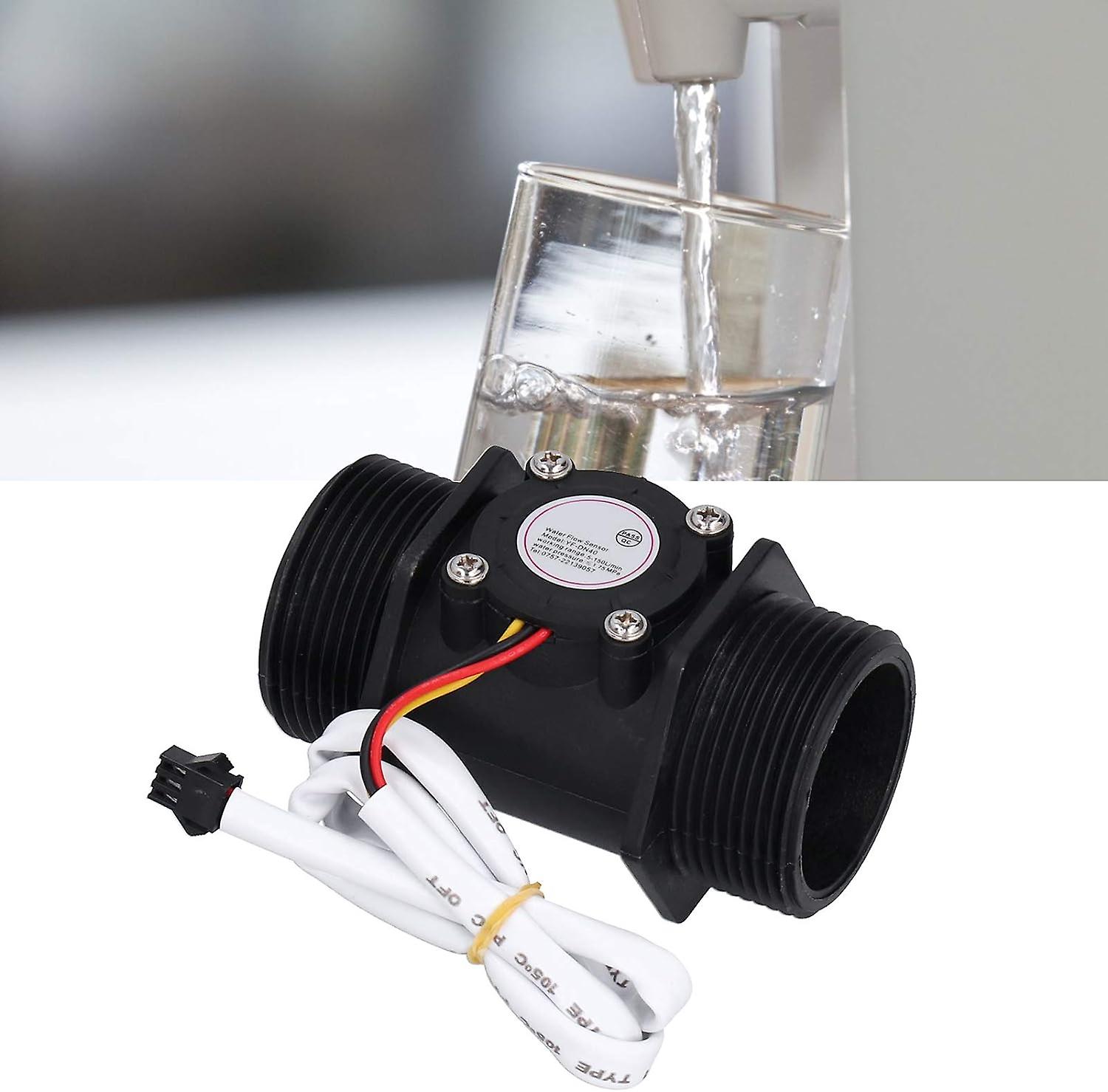 Water Flow Sensor, YF-DN50 DC5-24V Flow Meter G1.5in Hall Effect ...