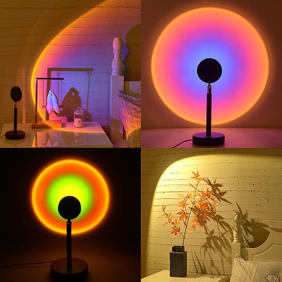 Remote Control Sunset Red Led Night Light Usb Sun Rainbow Projection ...