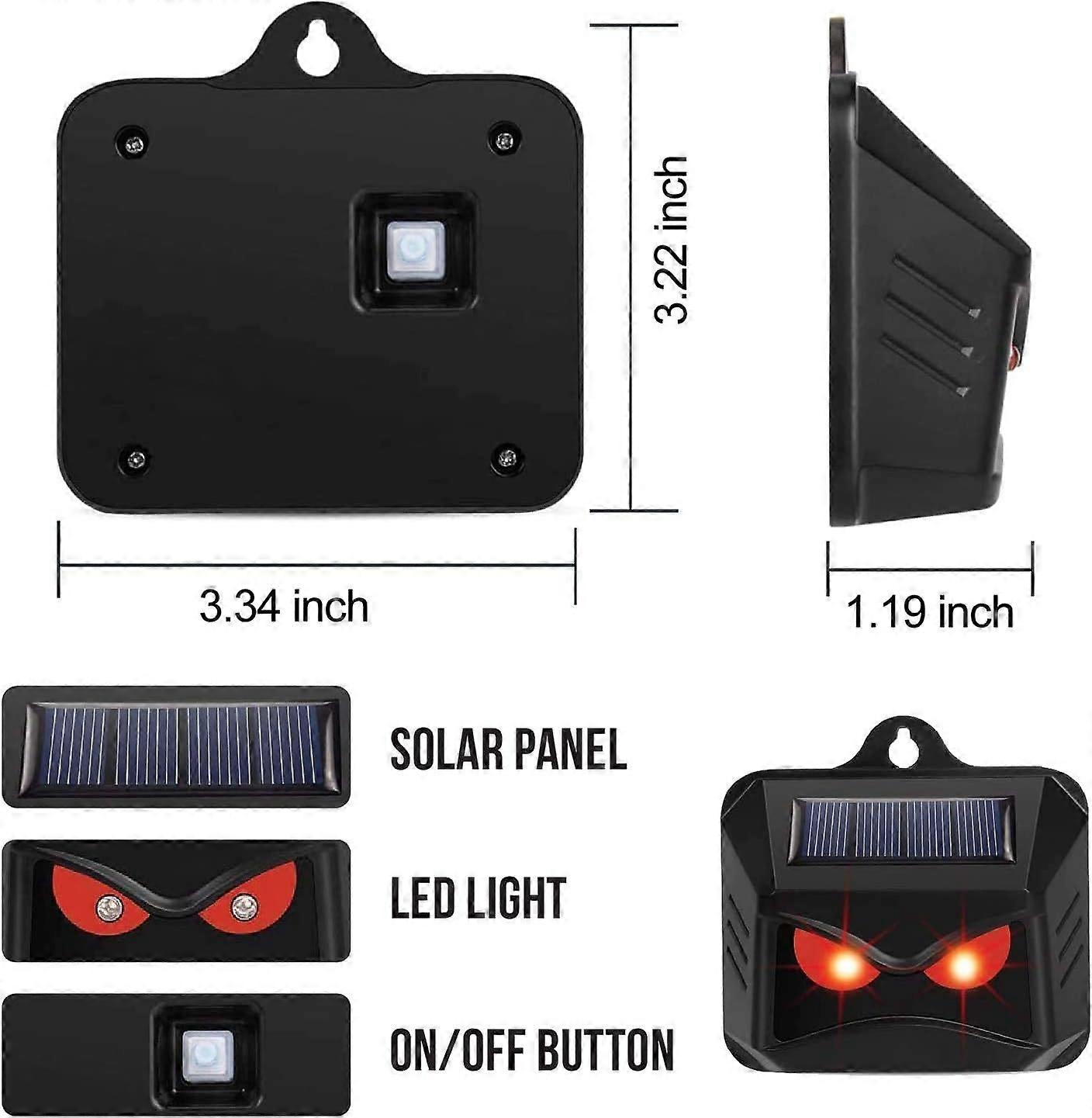 Solar bird repellent (black), predator control light - garden fox mos ...