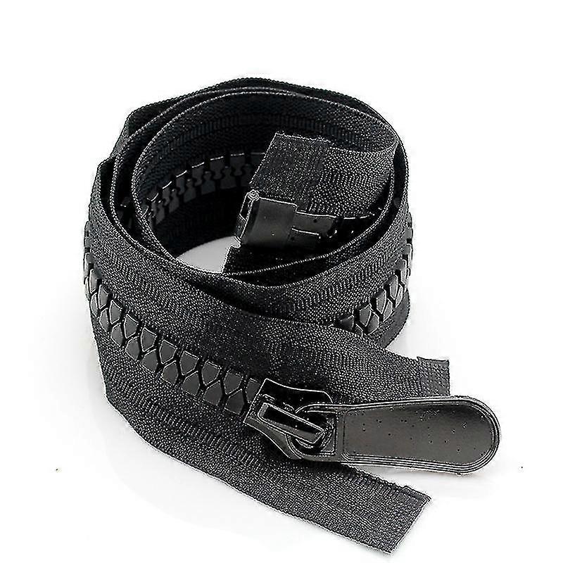 1pc Colored Resin Zipper Double Slider Open-end Auto Lock Clothing Zipper, Black, 8#, 100cm ...