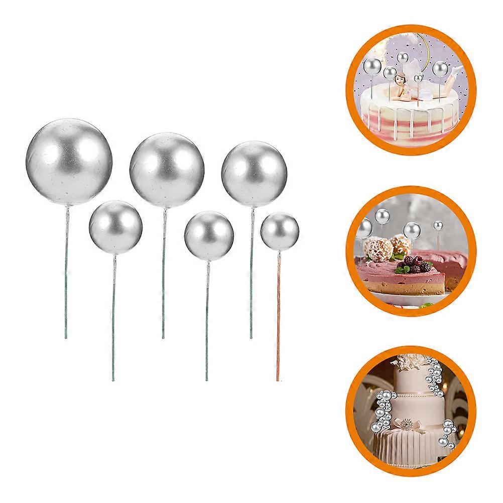 30pcs Decorative Cake Decors Foams Ball Topper Ball Shaped Cupcake ...
